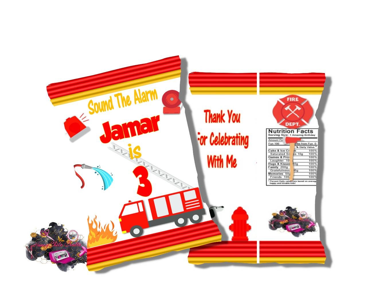 Firefighter Chip Bag Bundle Chip Bag Capri Sunrice Krispie - Etsy