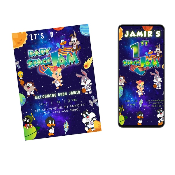 Space Jam Baby Shower Invitation - Etsy