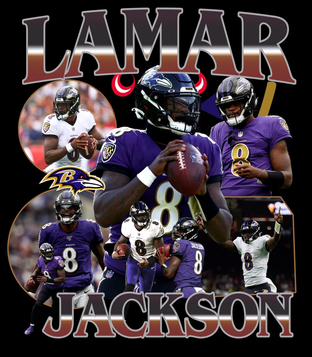 Lamar Jackson Football PNG Digital Download, High-resolution Sports Art ...