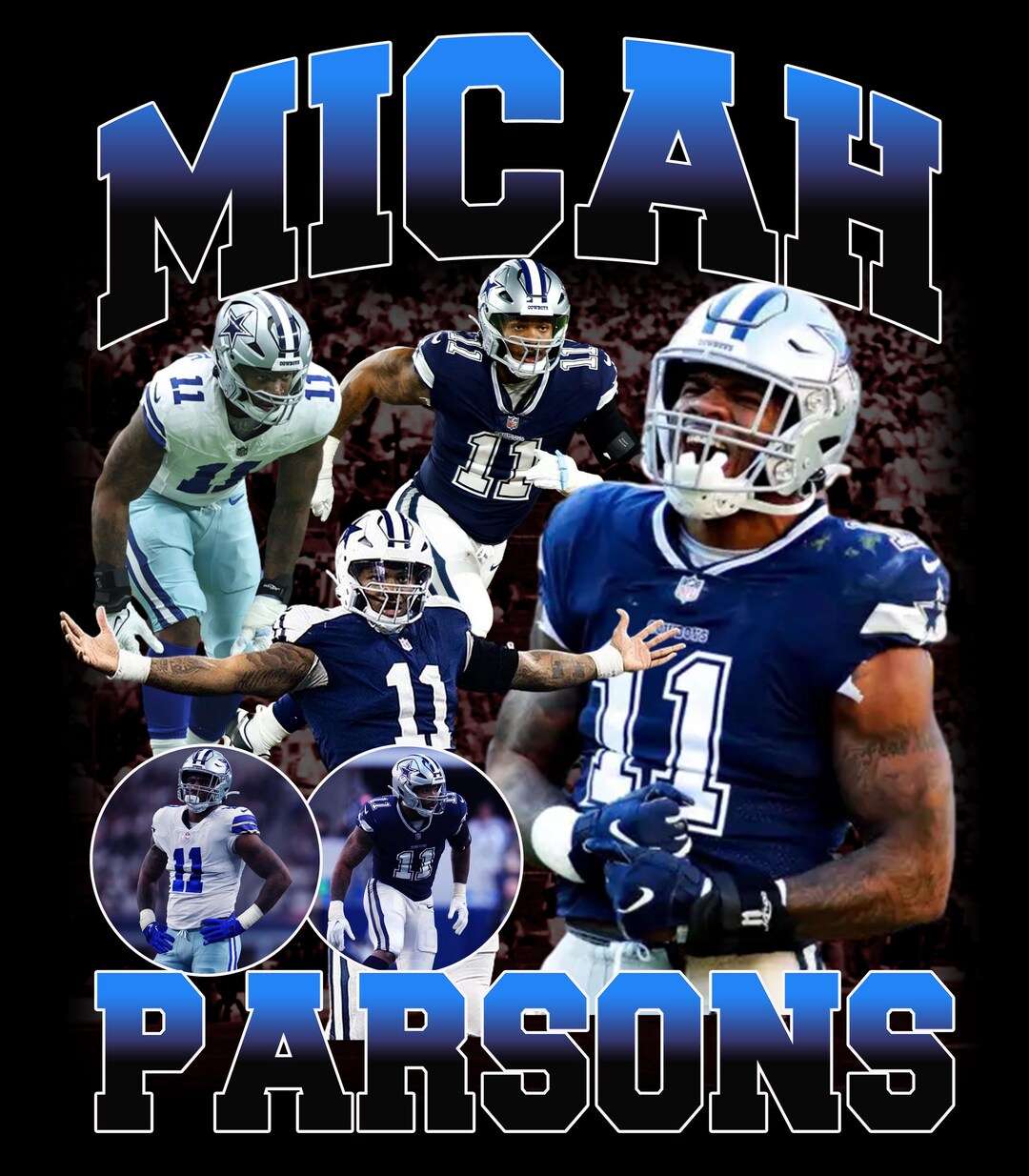 Micah Parsons Football PNG Digital Download, High-resolution Sports Art ...