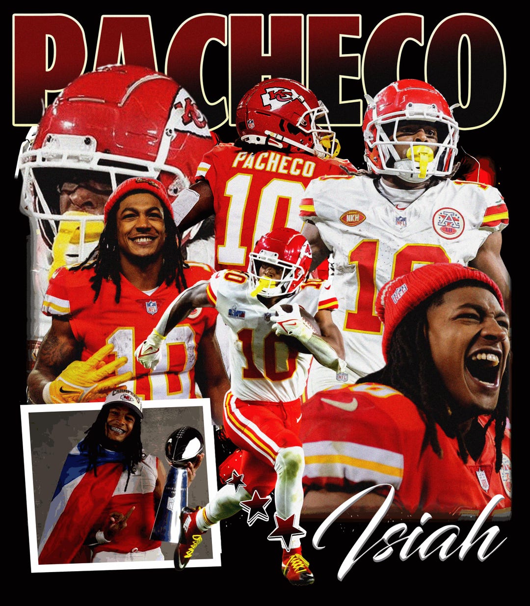 Isiah Pacheco Football PNG Digital Download, High-resolution Sports Art ...