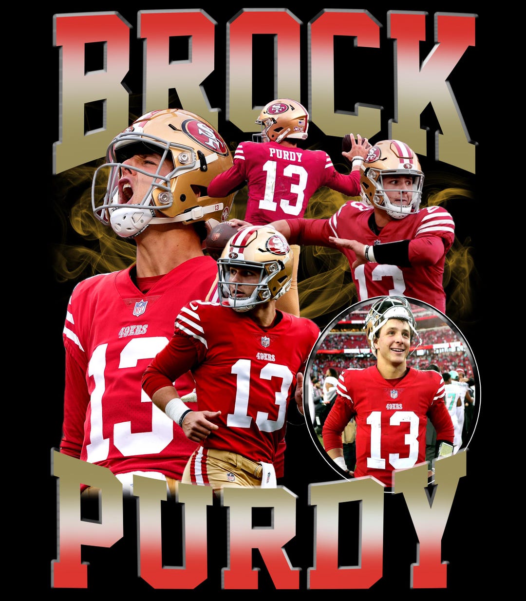 Brock Purdy Football PNG Digital Download, High-resolution Sports Art ...