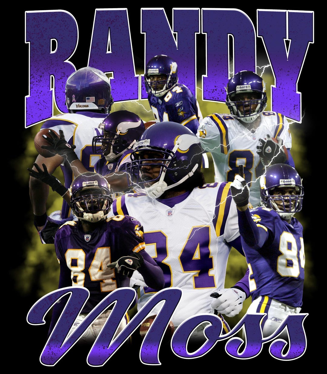 Randy Moss Football PNG Digital Download, High-resolution Sports Art ...