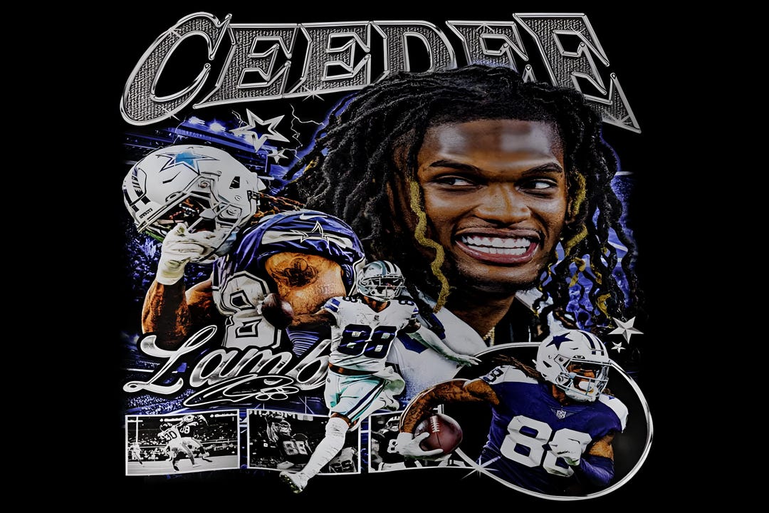 Ceedee Lamb Football PNG Digital Download, High-resolution Sports Art ...