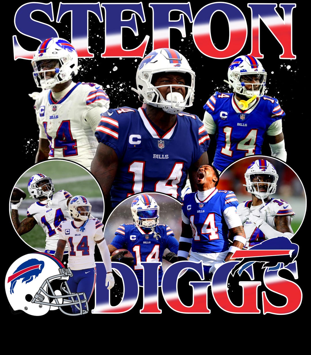 Stefon Diggs Football PNG Digital Download, High-resolution Sports Art ...