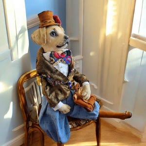 13"dog Art Doll Labrador Retriever Poseable Art Doll Creature Handmade ...