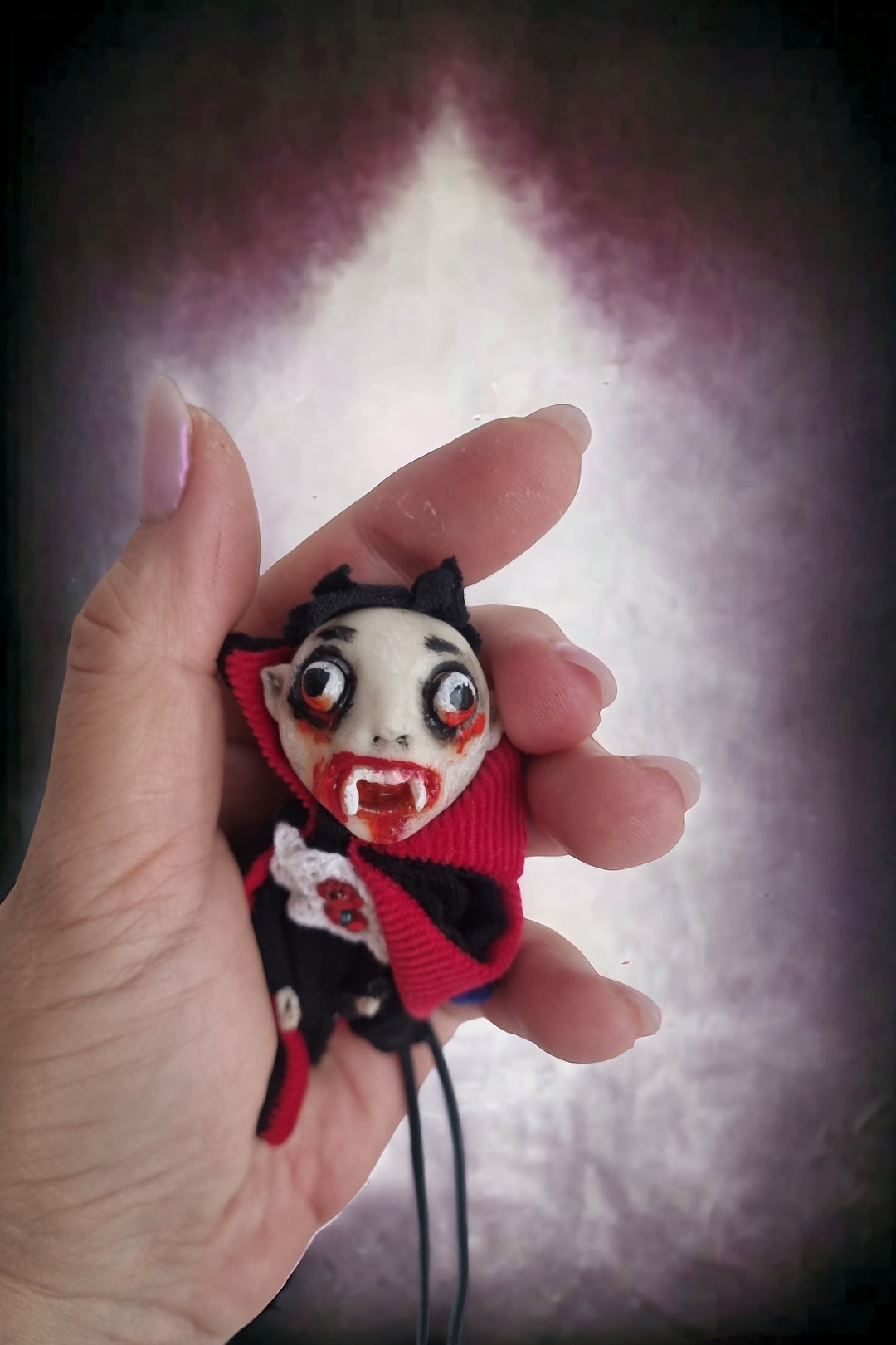 Vampire Miniature Dracula Figure 3 Halloween Ornaments Spooky Cute Doll ...