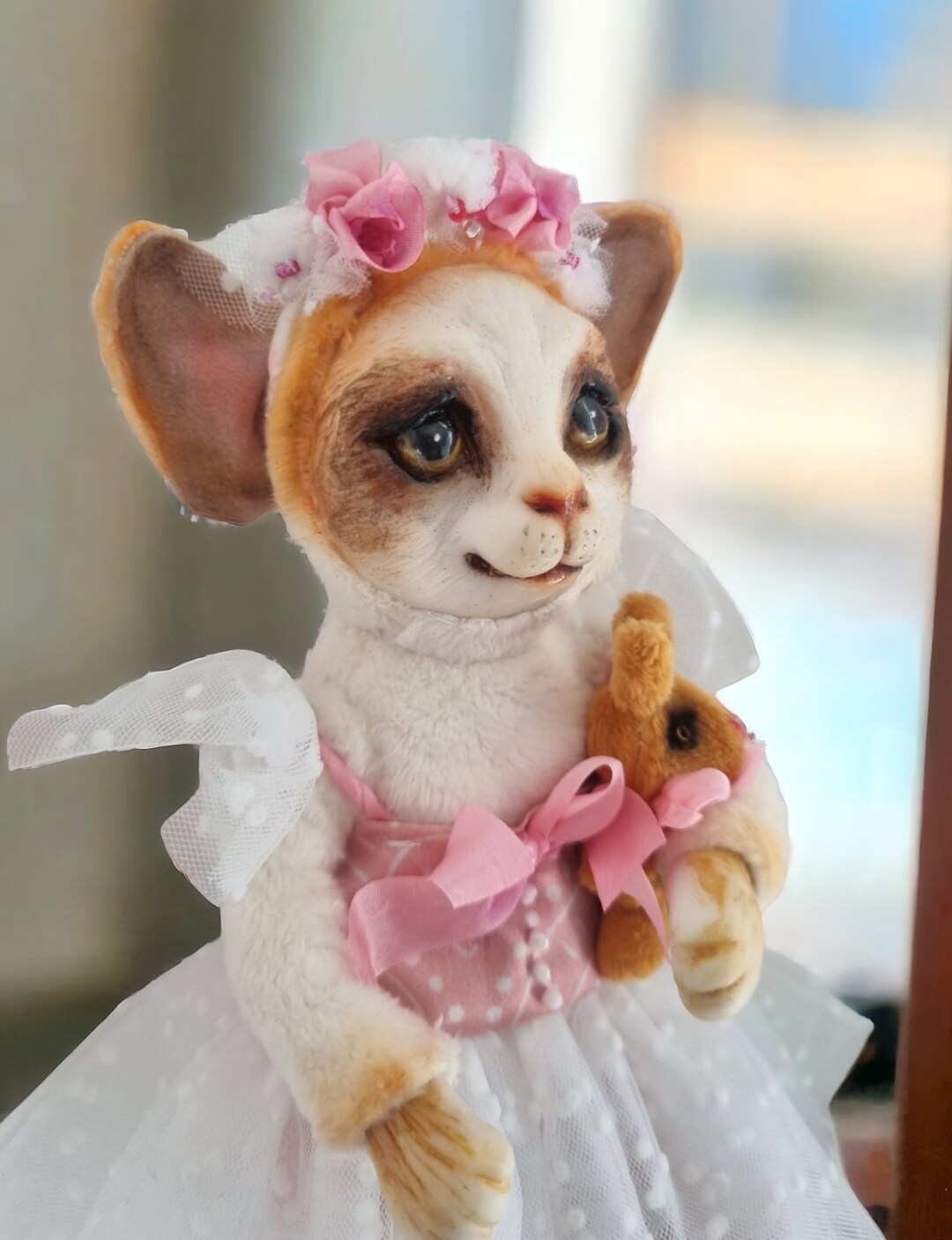 8.7 Handmade Cat Doll Poseable Art Doll Creature Cat Ballerina Interior ...