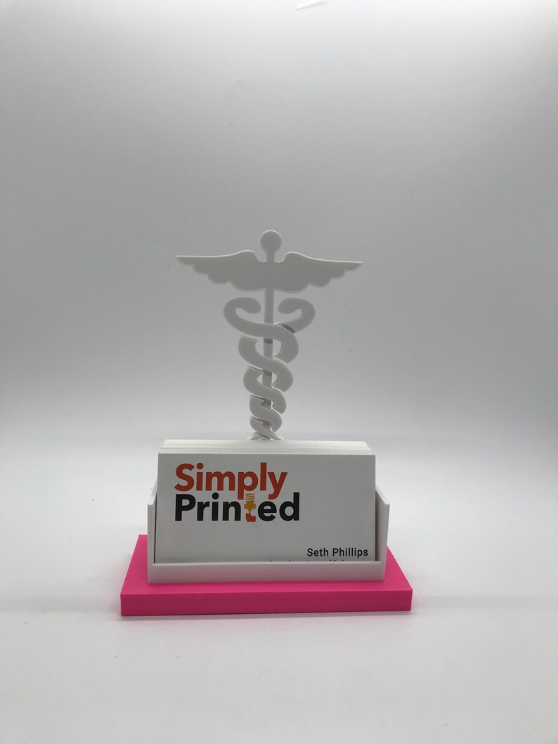 Pink Medical Card Display Staff of Hermes Caduceus - Etsy