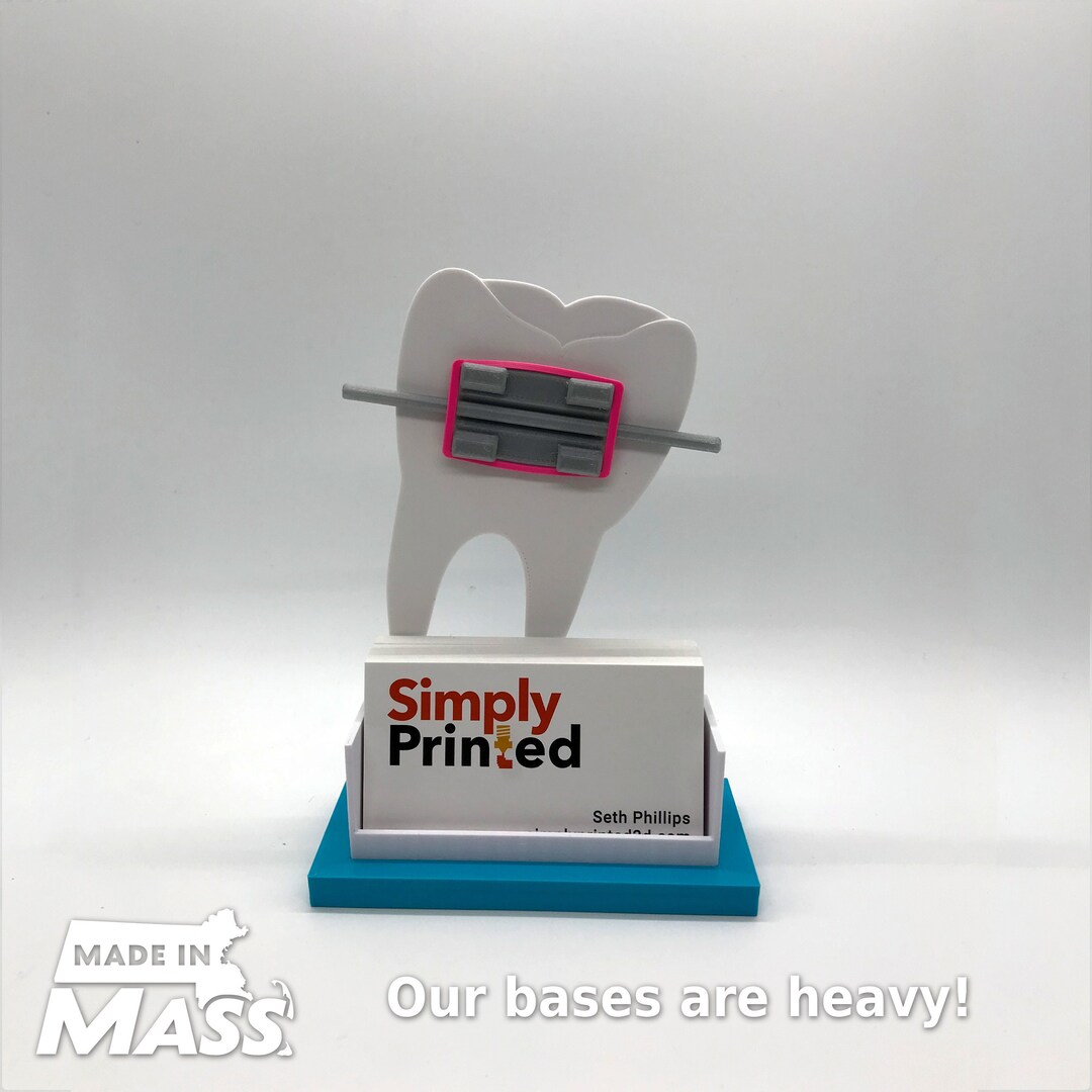 Choose Your Color - Orthodontist Business Card Display - Tooth With ...