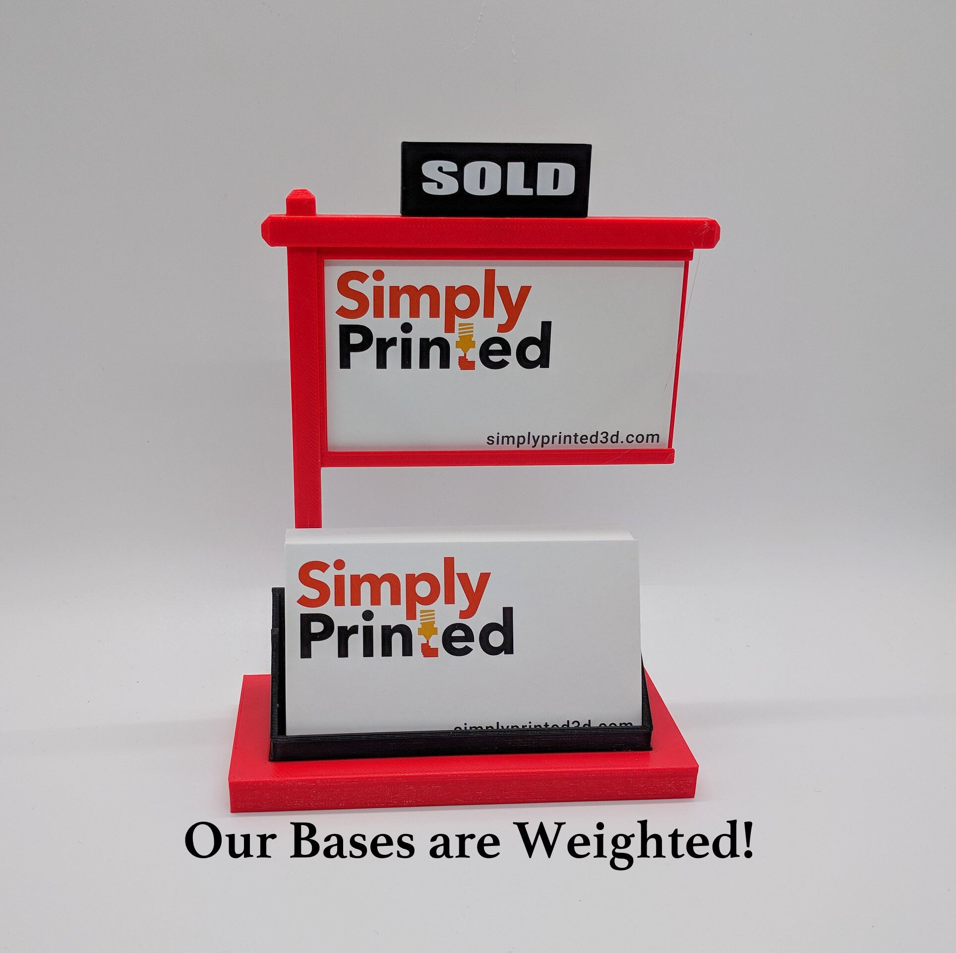 Real Estate Business Card Holder-Real Estate Card Display-Red & Black ...