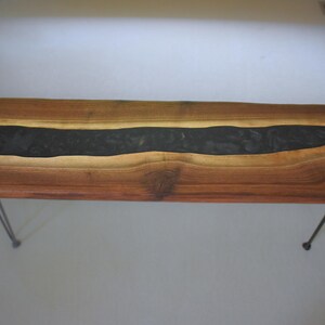 Handmade Black Walnut Epoxy River Bench: Rustic Entryway Furniture - Etsy