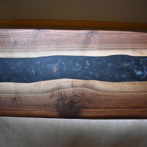 Handmade Black Walnut Epoxy River Bench: Rustic Entryway Furniture - Etsy