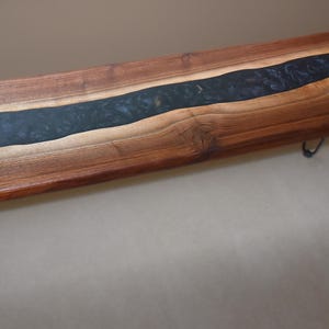 Handmade Black Walnut Epoxy River Bench: Rustic Entryway Furniture - Etsy