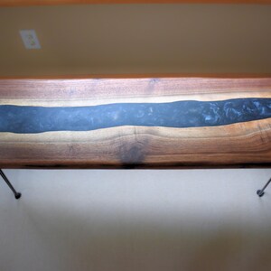 Handmade Black Walnut Epoxy River Bench: Rustic Entryway Furniture - Etsy