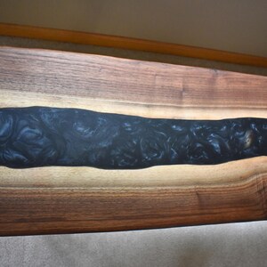 Handmade Black Walnut Epoxy River Bench: Rustic Entryway Furniture - Etsy