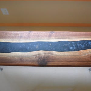 Handmade Black Walnut Epoxy River Bench: Rustic Entryway Furniture - Etsy