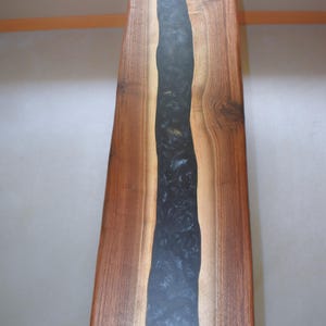 Handmade Black Walnut Epoxy River Bench: Rustic Entryway Furniture - Etsy