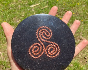 Triskelle Tensor Ring Orgonite Pendant, Tensor Ring, Orgone Energy ...