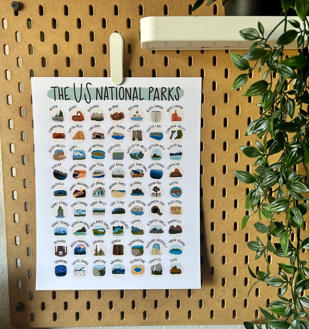 US National Parks Poster - DIGITAL DOWNLOAD - Outdoorsy Wall Art - Etsy