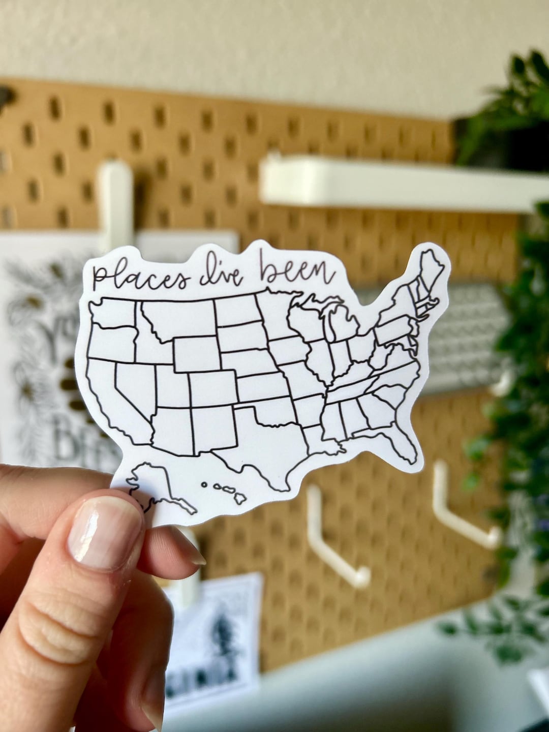 USA Map Sticker - Travel Sticker - Places I’ve Been Sticker - Etsy