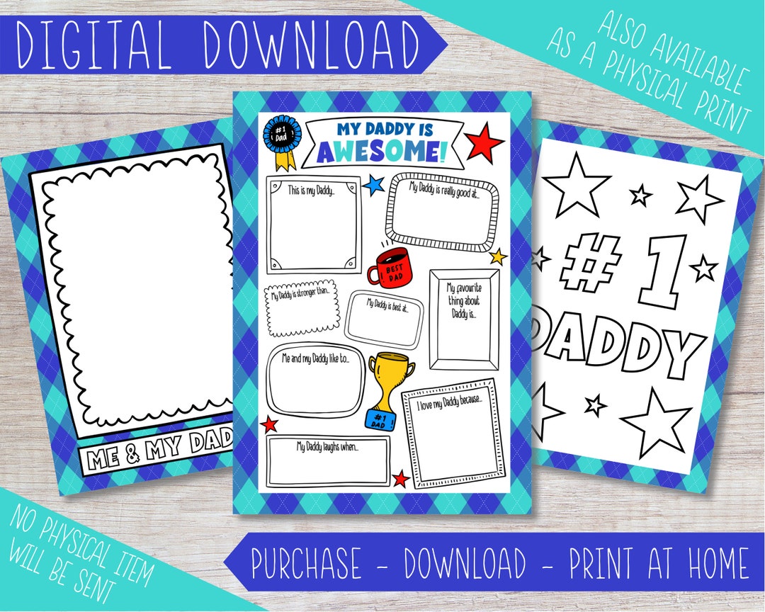 Daddy Printable Gift, Print at Home, Digital Download, Daddy Birthday ...