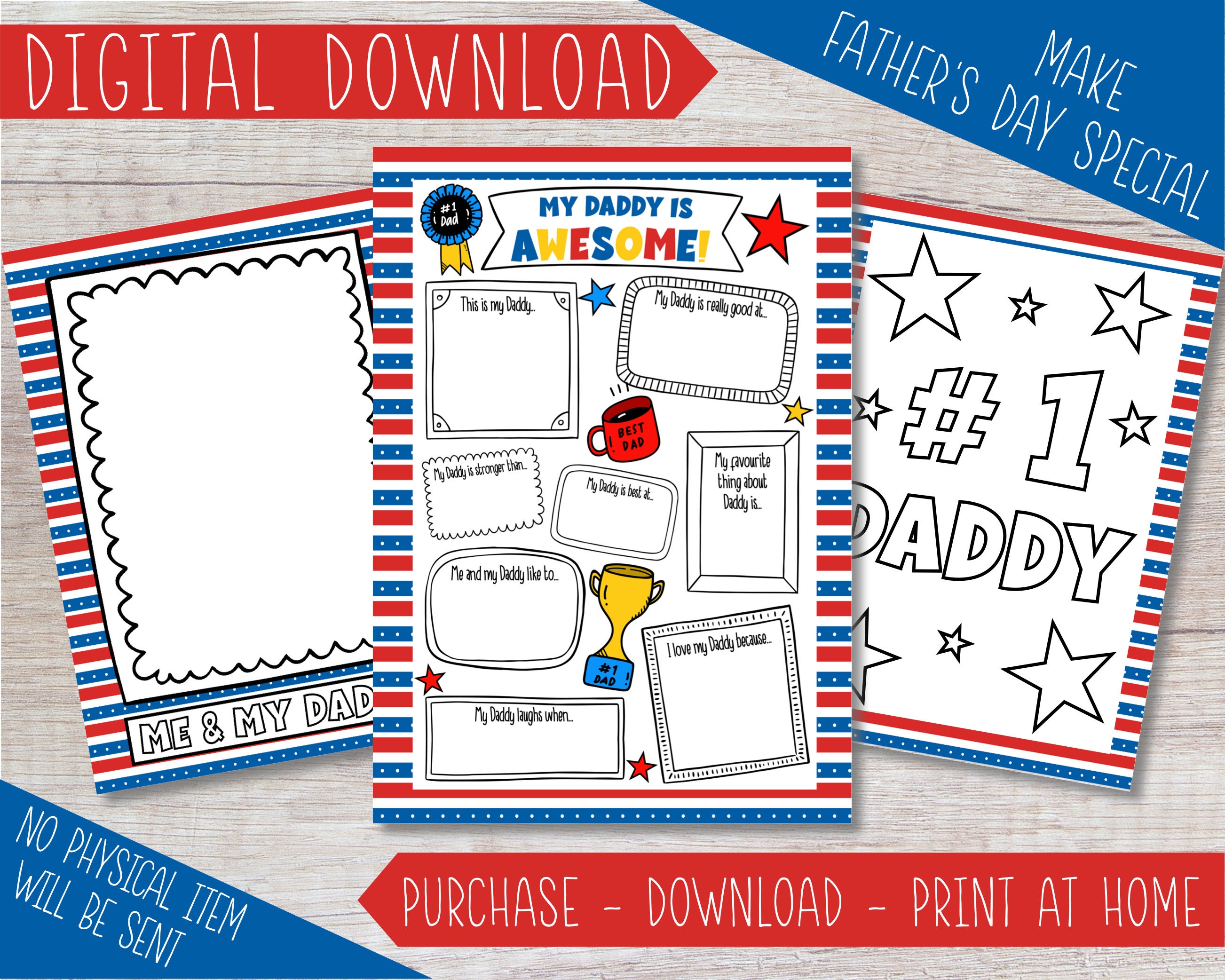 Daddy Printable Gift Print at Home Birthday Digital - Etsy
