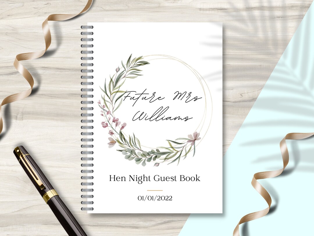 Personalised Hen Night Guest Book, Hen Party Keepsake, Personalised Hen ...