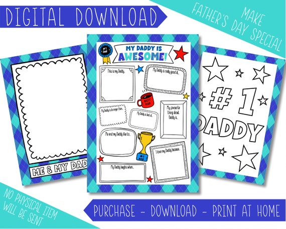 Daddy Fathers Day Printable Gift Print at Home Digital | Etsy