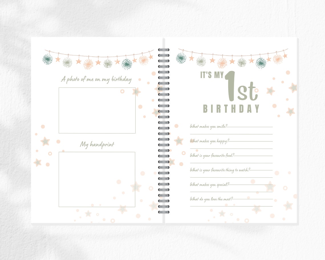 Birthday Interview Book, Birthday Memories Book, First Birthday Gift ...