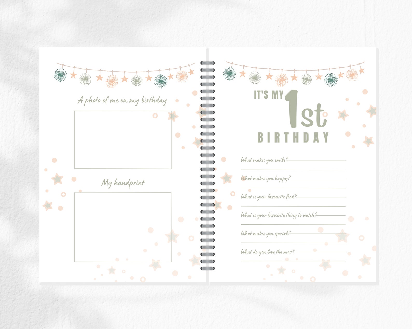 Birthday Interview Book, Birthday Memories Book, First Birthday Gift ...