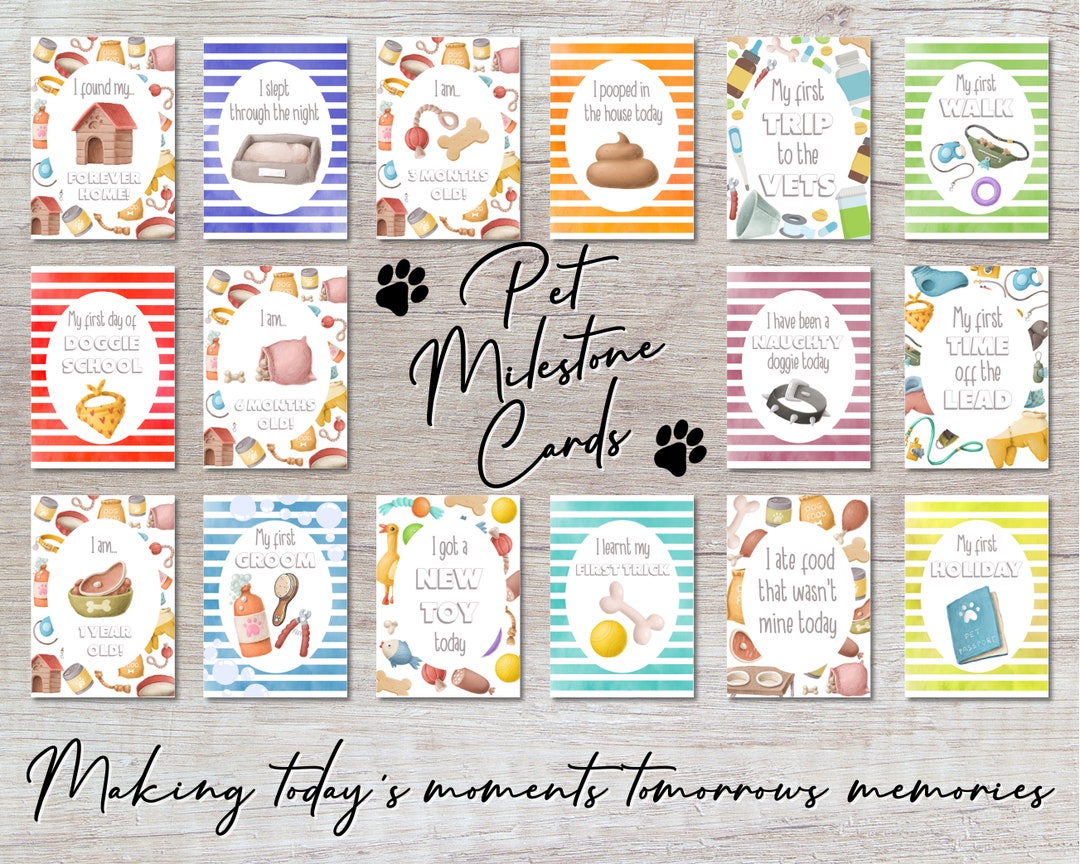 Dog Milestone Cards, New Pet Gift, Puppy Gift, New Puppy, Dog Mum, Dog ...