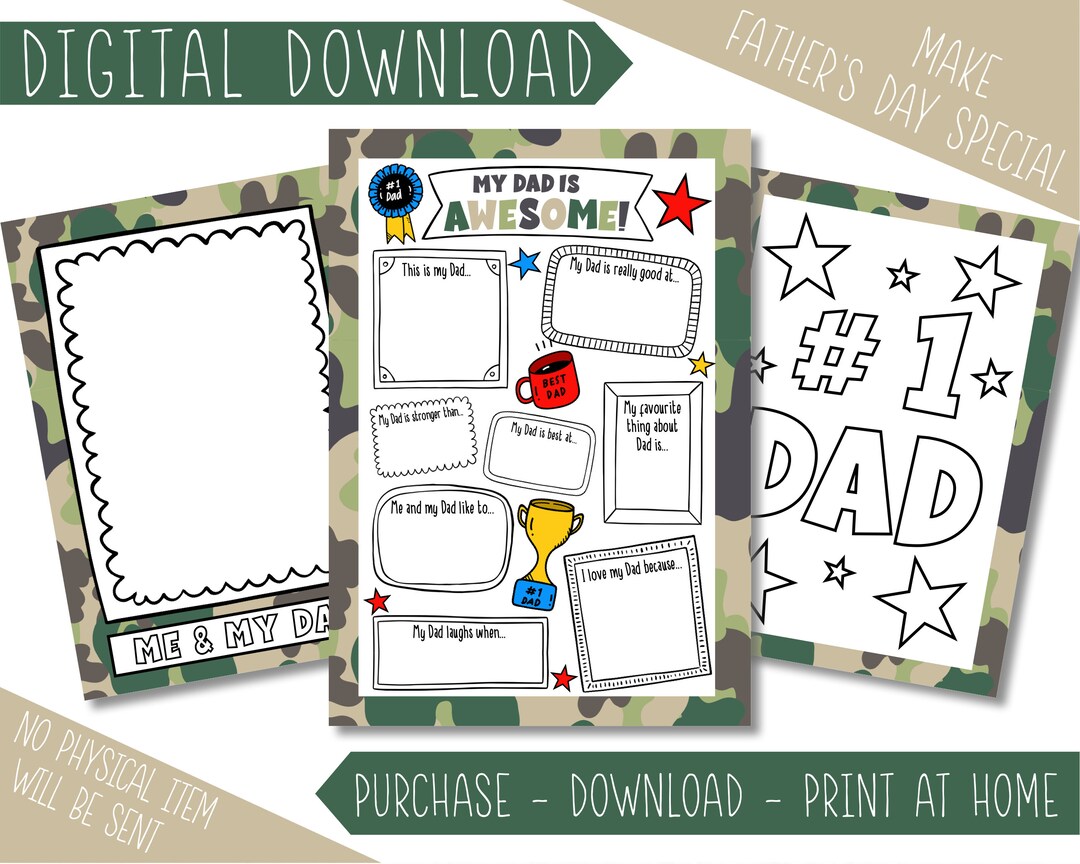 Dad Fathers Day Printable Gift, Print at Home, Daddy Birthday Gift ...