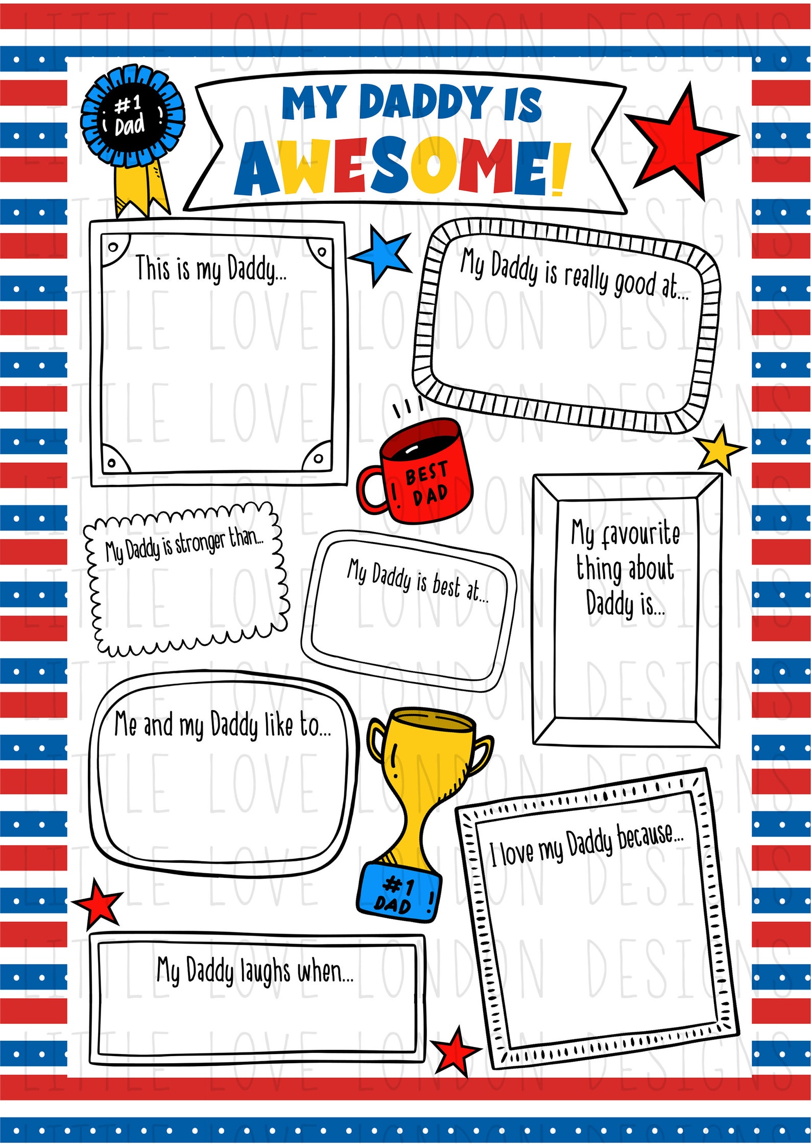 Daddy Birthday Printable Gift, Print at Home, Digital Download, Daddy ...