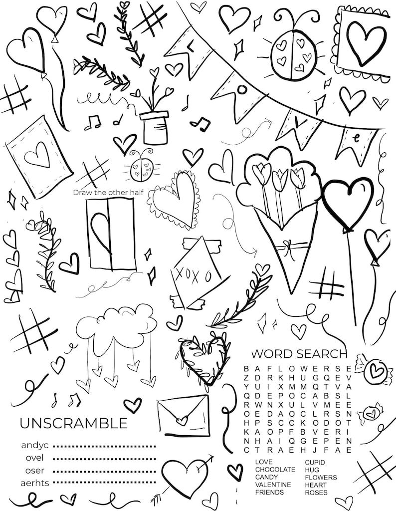 Valentine’s Activity & Coloring Page for Kids | Word Search ...
