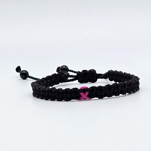 Cancer Awareness Macrame Bracelet, Ribbon Bracelet, Handmade Jewelry ...