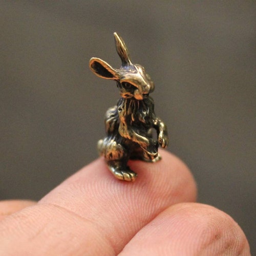 Rabbit Brass Small Animal Sculpture Handmade Collectible - Etsy