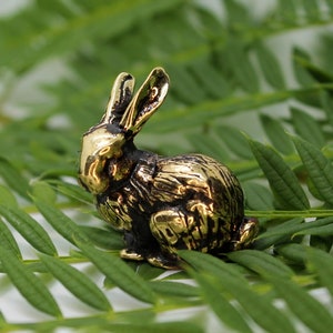 Rabbit Brass Small Animal Sculpture Handmade Collectible Figurine Bunny ...