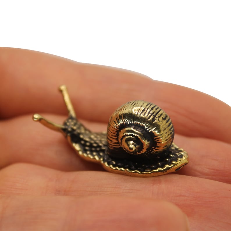 Solid Brass Snail Figurine Collectible Animal Miniature - Etsy