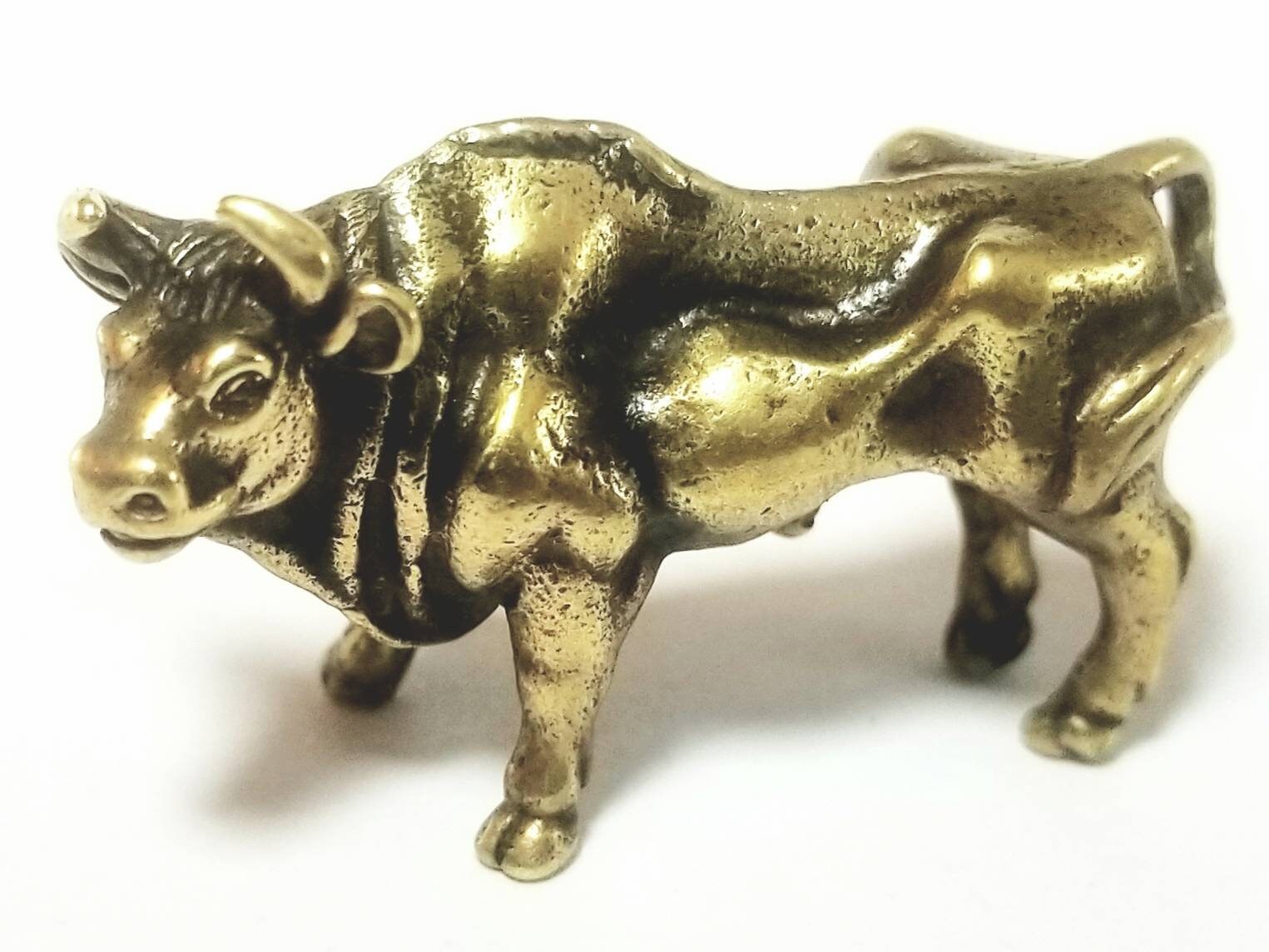 Handmade Bull Figurine Brass Sculpture Standing Buffalo Ornament - Etsy ...