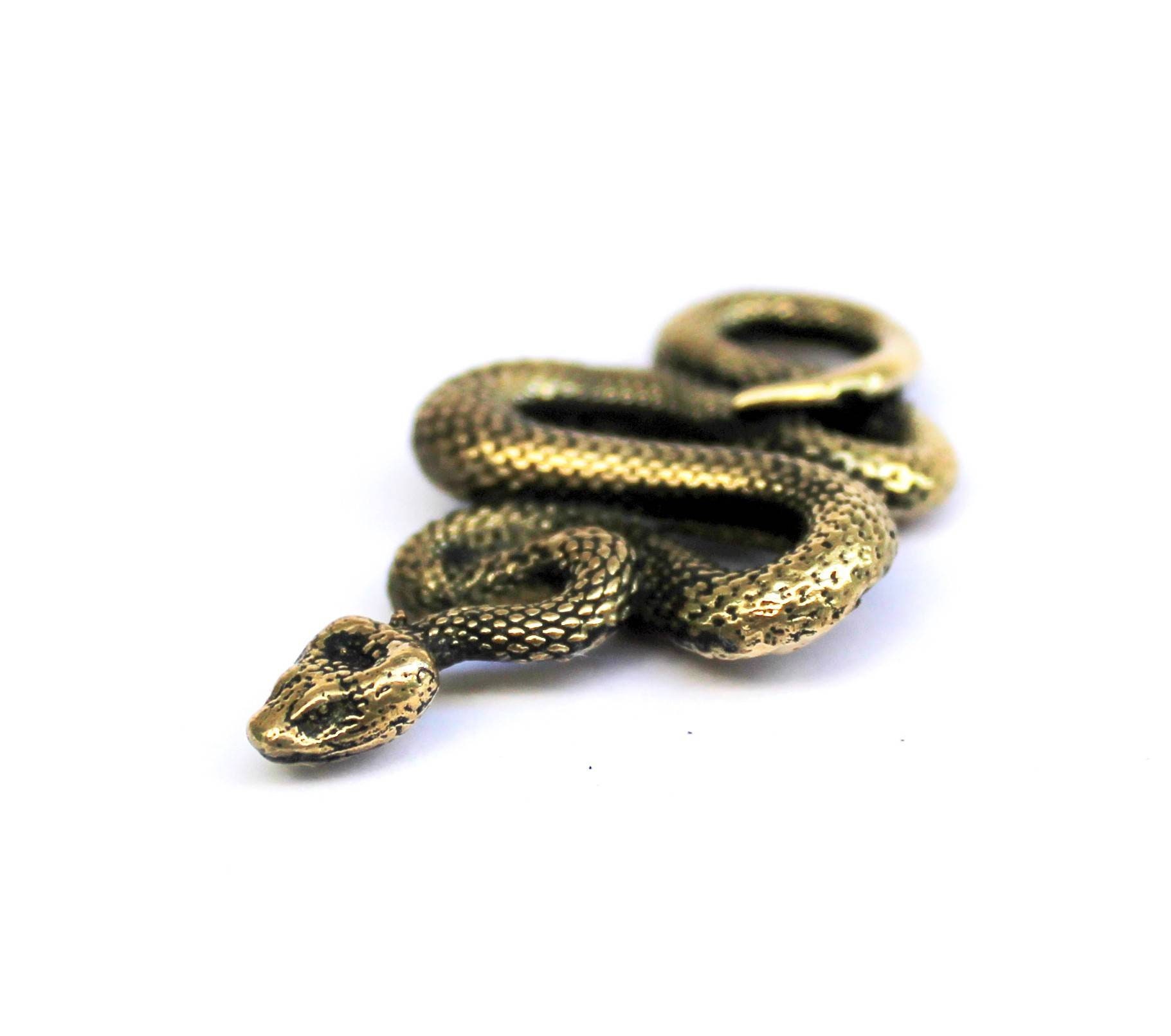 Brass Snake Figurine Handmade Art Fang Shui Collectible | Etsy