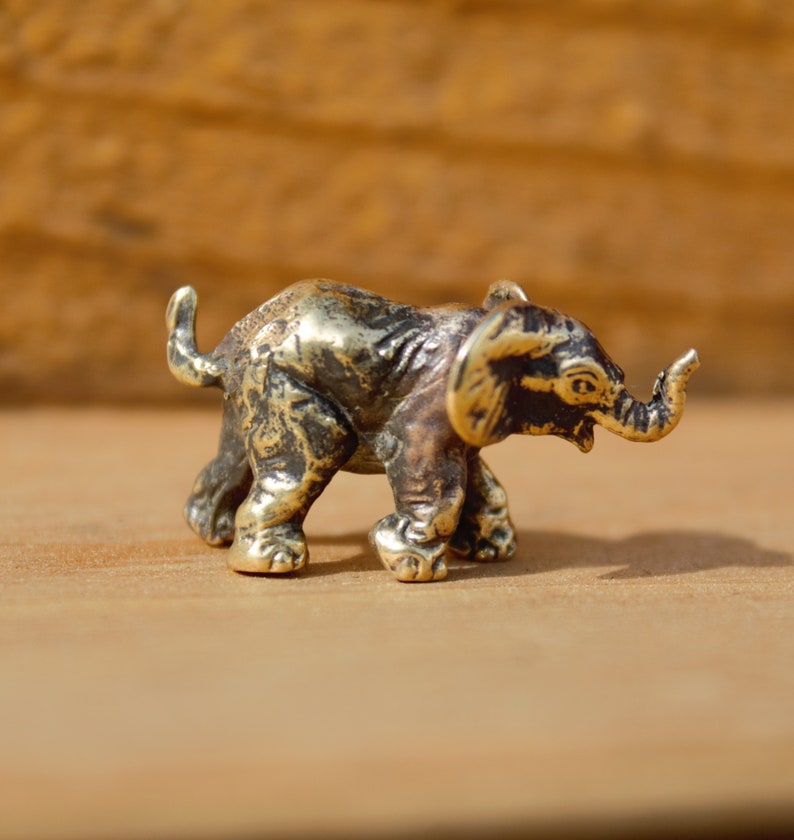 Handmade Brass Baby Elephant Figurine: Miniature Safari Decor - Etsy