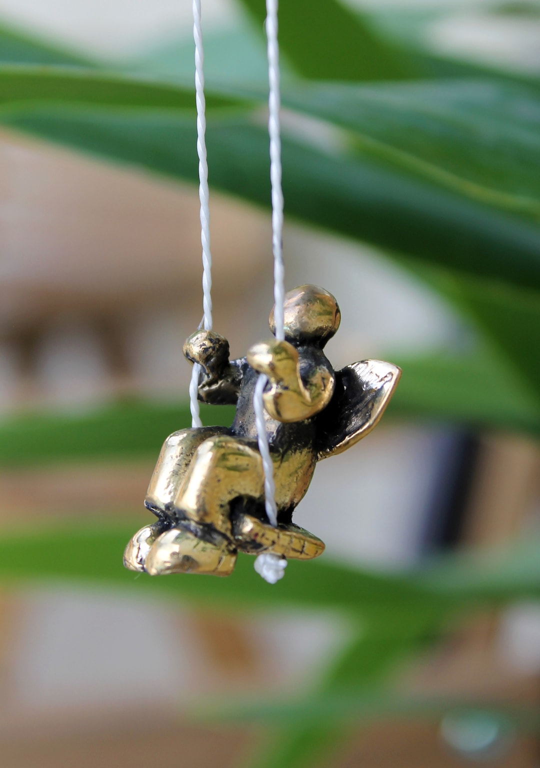Angel Figurine on a Swing | Solid Brass Hand-casted Miniature ...