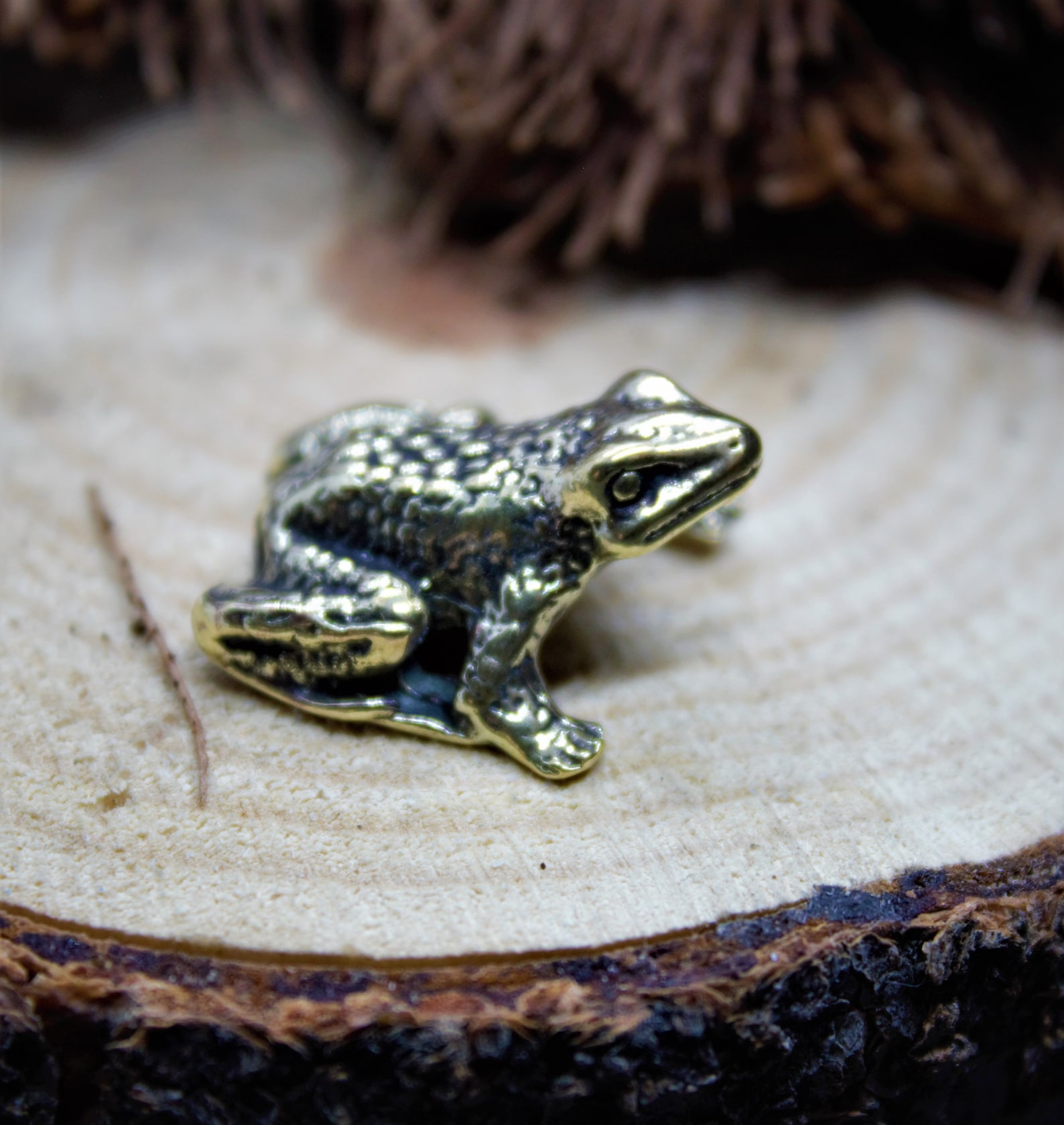 Frog Figurine Solid Brass Tiny Collectible Handmade Animal | Etsy