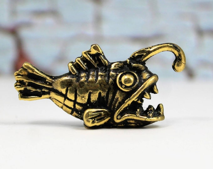 Anglerfish Figure Tiny Brass Miniature Collectible Handmade - Etsy