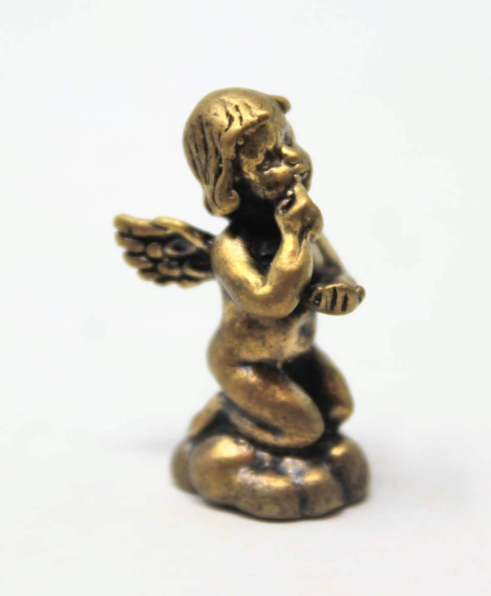 Angel Figurine | Tiny Brass Handmade Figure | Guardian Angel ...
