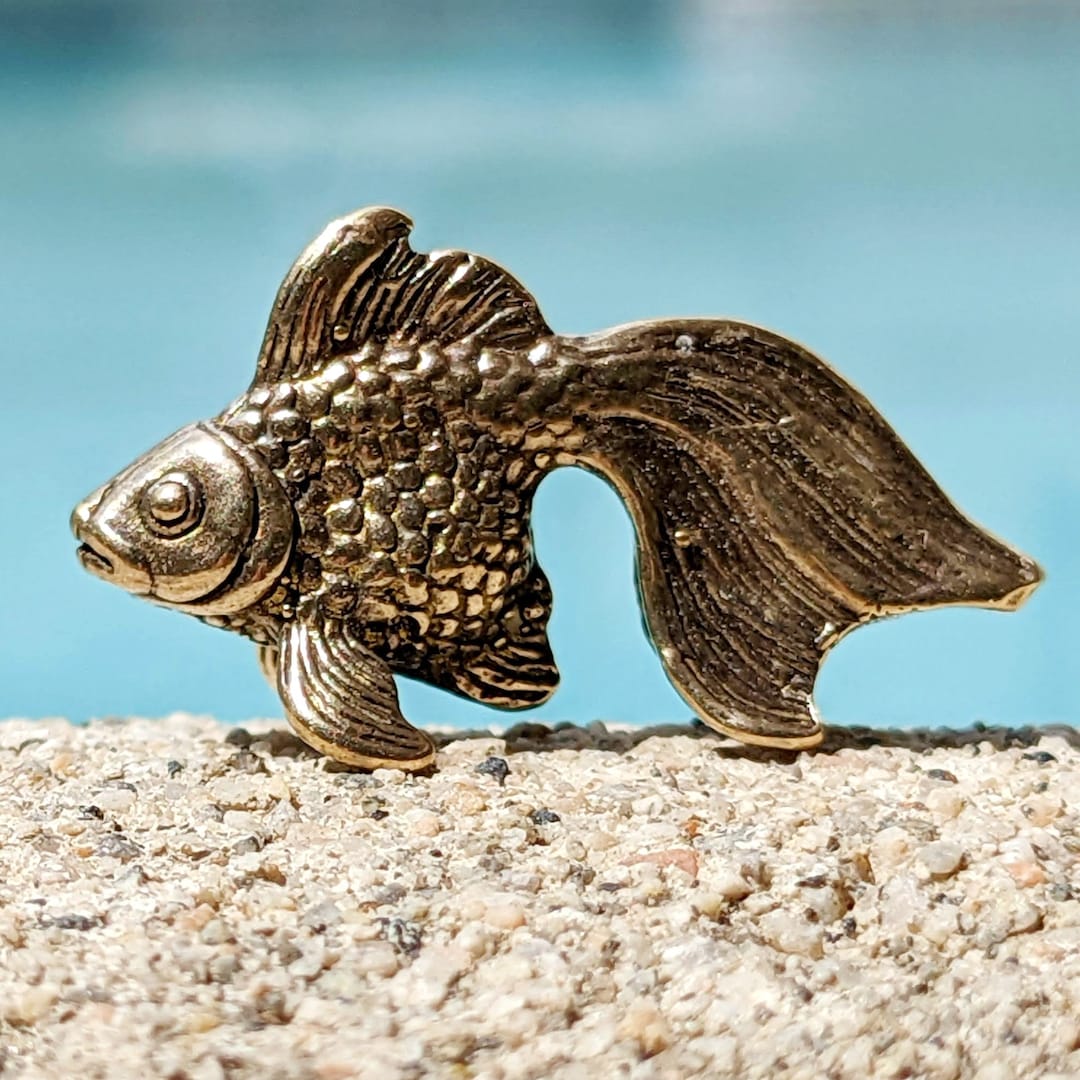 Goldfish Figure Mini Brass Handmade Collectible Fish Figurine Ornament ...