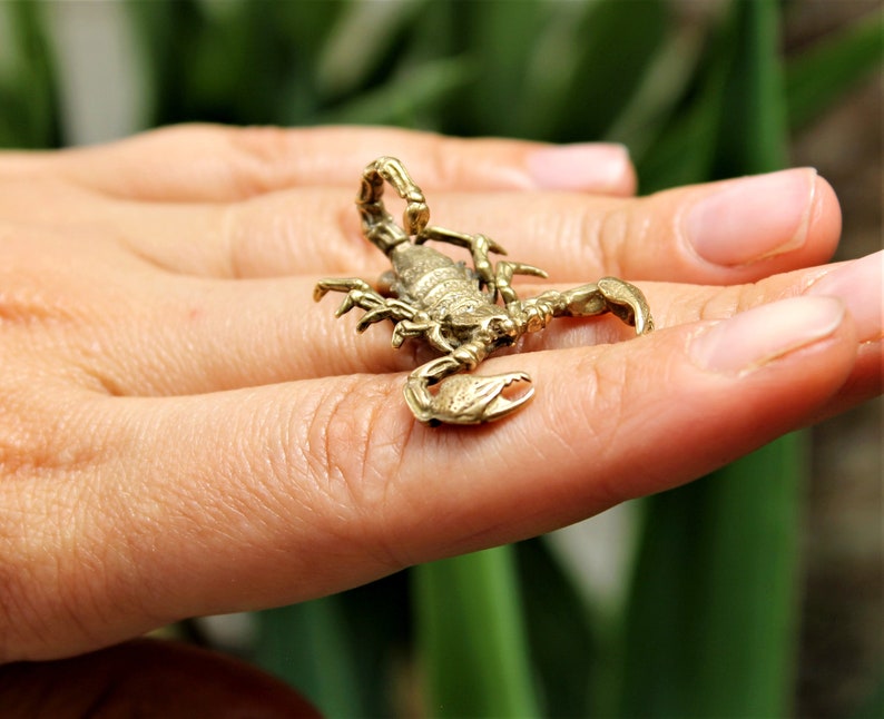 Scorpion Figurine Handmade Brass Miniature Collectible Small Animal ...