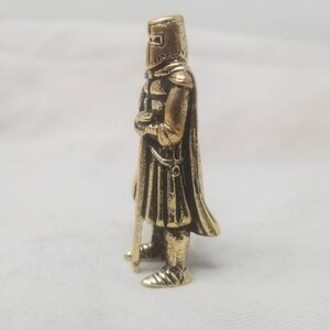 Brass Knight With Sword Collectible Crusader Handmade Miniature ...