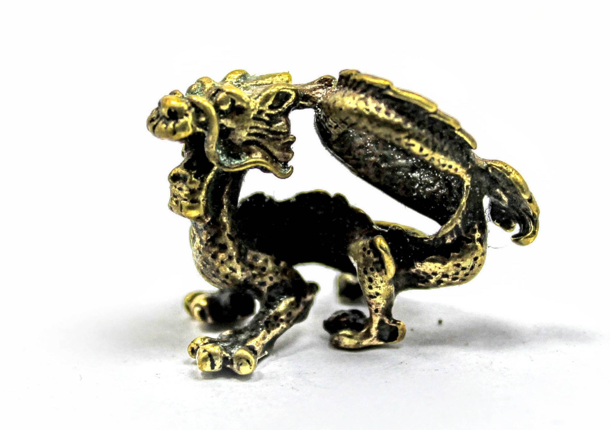 Chinese Dragon Brass Handmade Small Collectible Miniature | Etsy